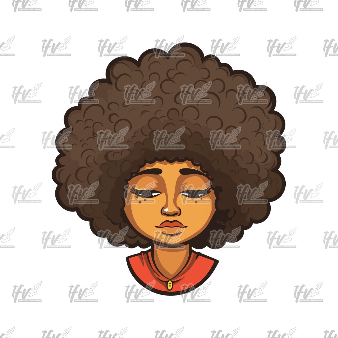Afro Png, Black Hair, African American Cartoon, Melanin, Png ...