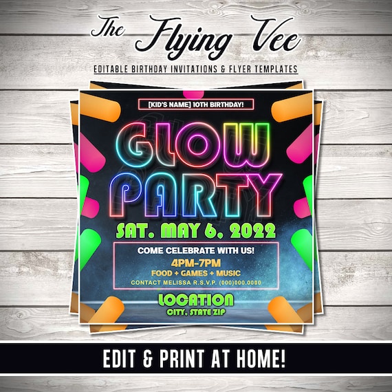 Glow In The Dark Party Flyer