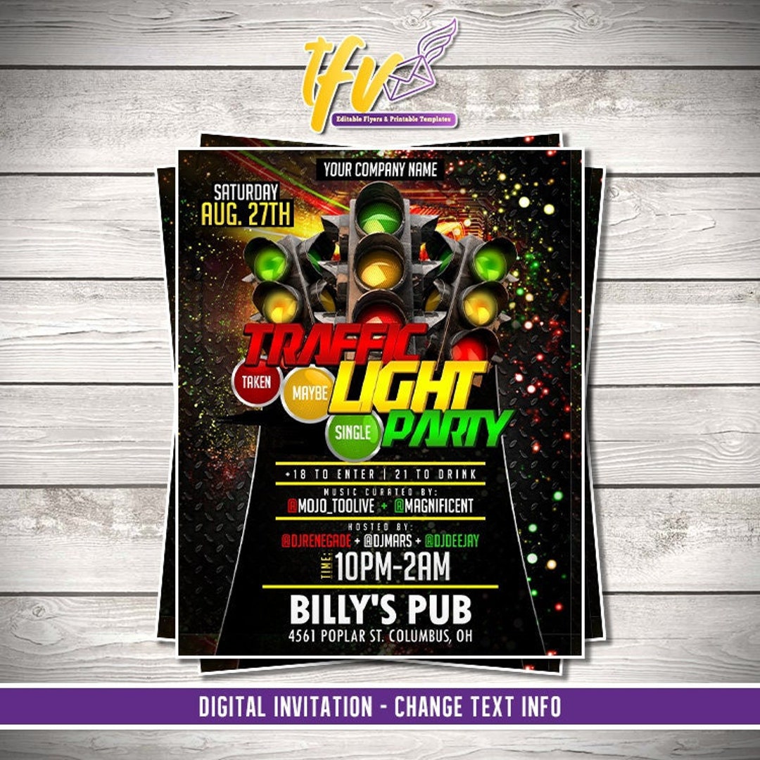 Traffic Light Flyer, Traffic Light Party, Reggae Flyer, Stop Light ...