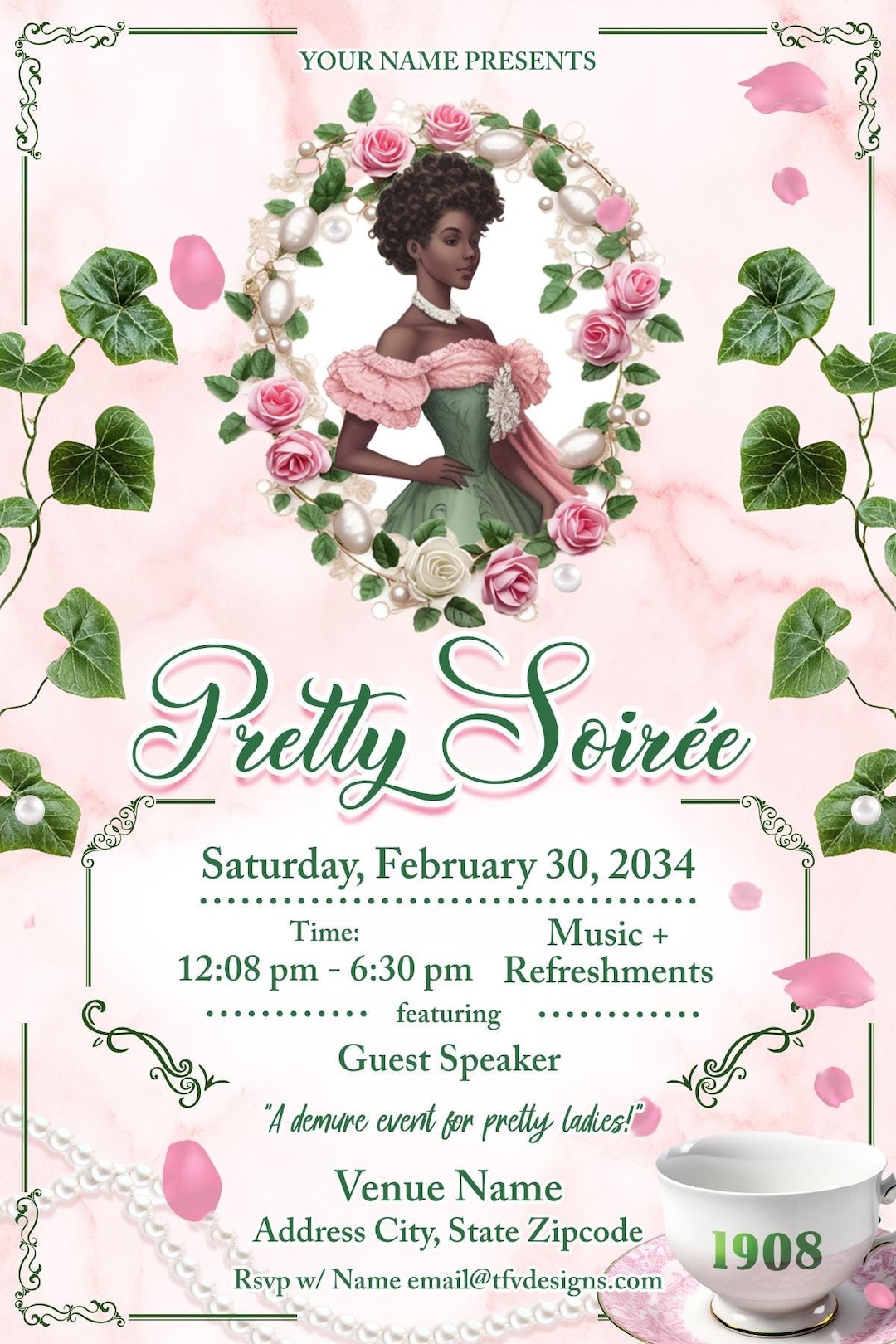 Aka Invitation, Brunch Flyer, Tea Party, Alpha Kappa Alpha Sorority ...