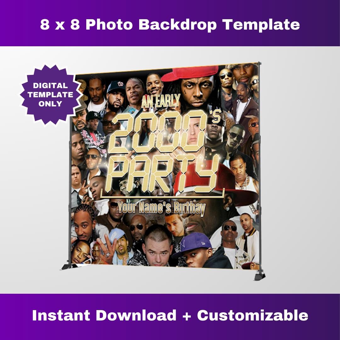 2000s Backdrop, 2000s Party Backdrop, 2000s Rap, 2000s Party ...