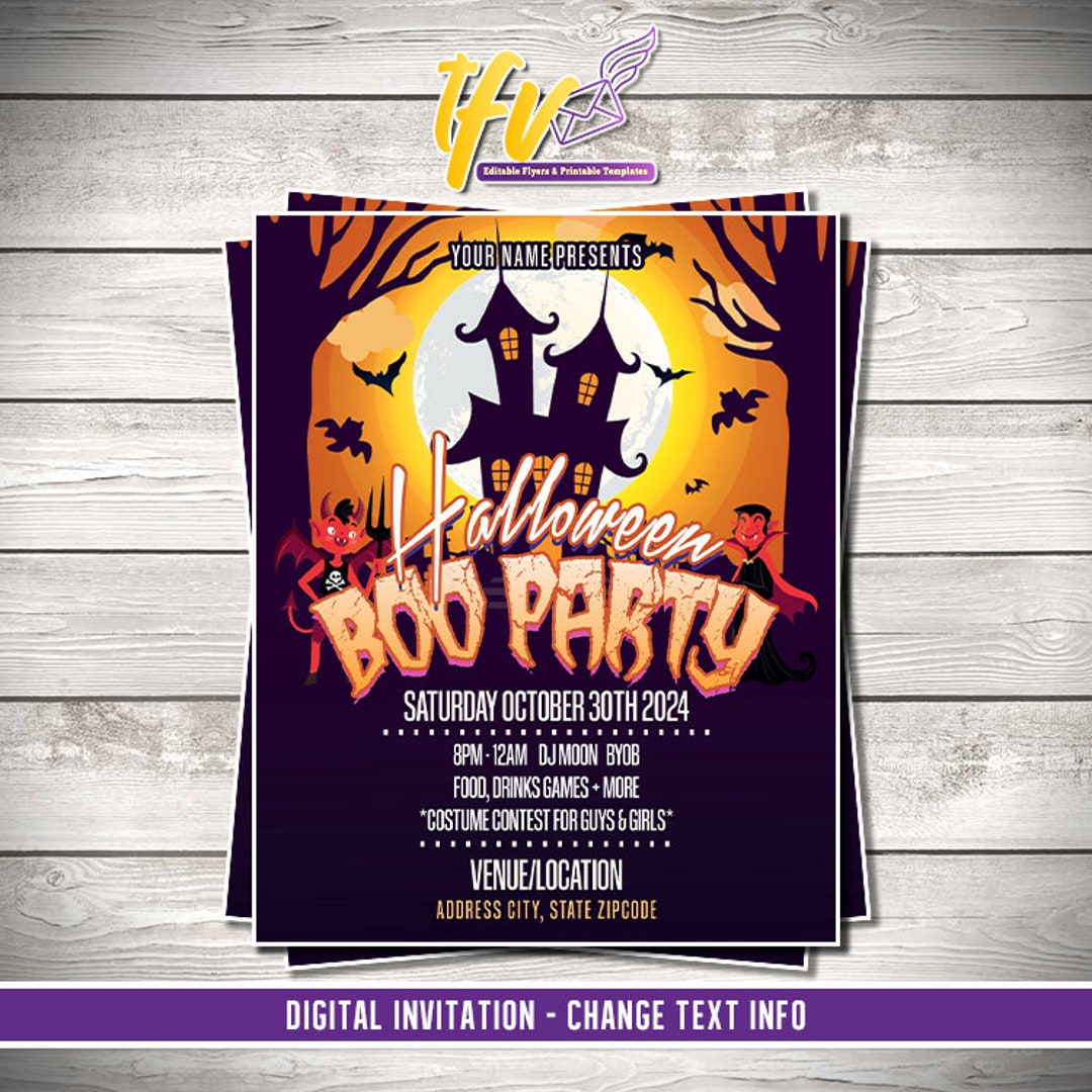 Halloween Boo Party Invitation, Boo Party, Halloween Party Invitation ...