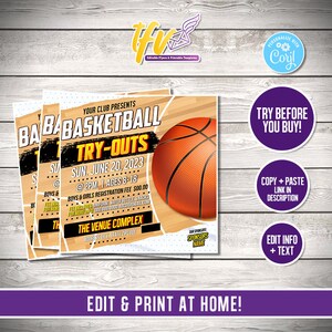 Basketball Try Outs Flyer, Basketball Tryouts Invitation, Basketball ...