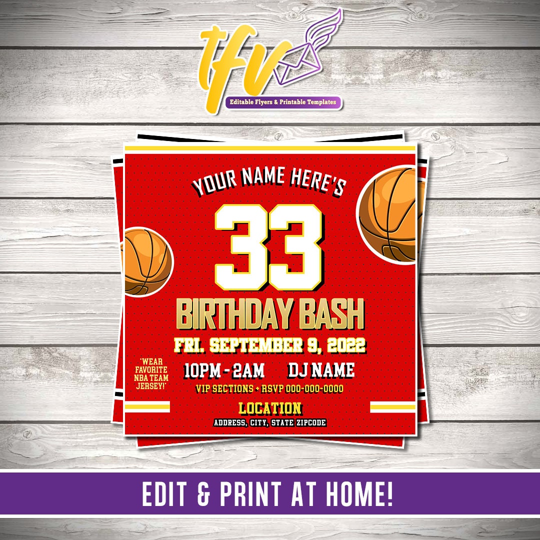 Digital Invitation - Atlanta Hawks Theme Birthday Invitation, Printable ...