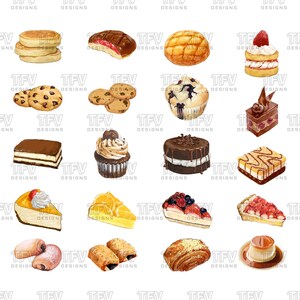 Dessert Clipart Bundle, Gourmet Dessert, Dessert Illustration, Dessert ...