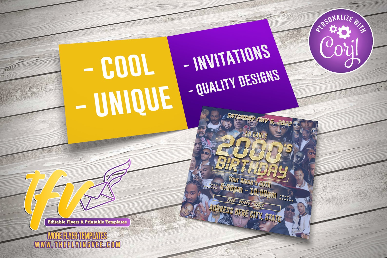 Customizable Digital Invitation, Early 2000s Party, All Hip Hop, Rapper ...