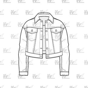 Half Denim Jacket Mockup, Streetwear Mockup, Apparel Mockup, Vector ...