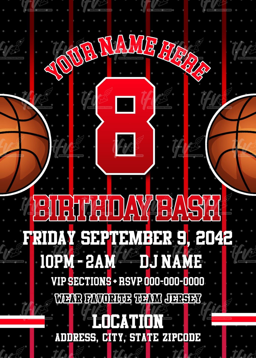 Jordan Invitation, Jordan Year Invitation, Jersey Invitation, Jordan ...