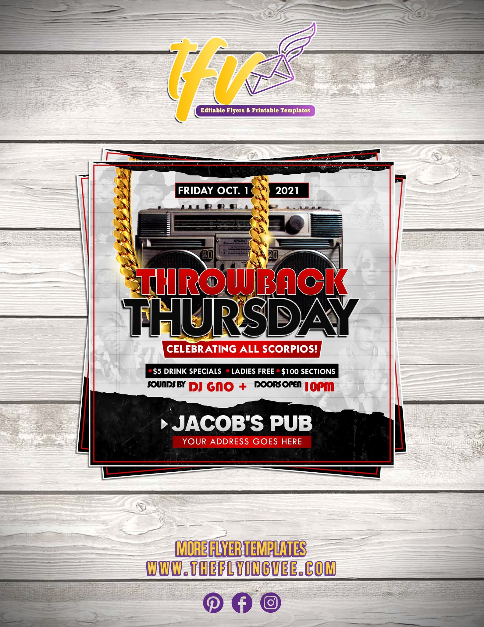 Digital Invitation Throwback Thursday Flyer 90s Hip Hop - Etsy