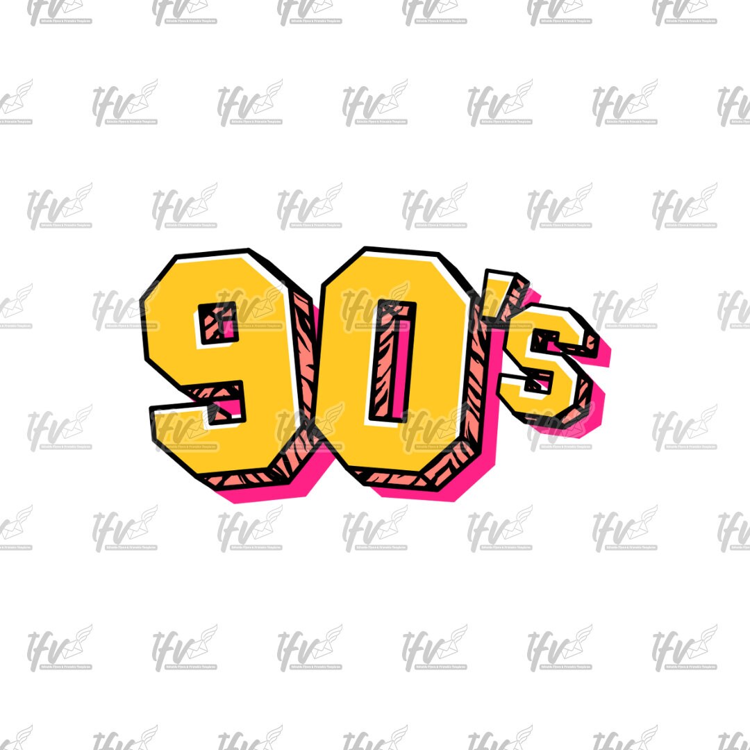 Retro 90s SVG, 90s Font, 90s Logo, Vintage 90s Png, I Love the 90s, We ...