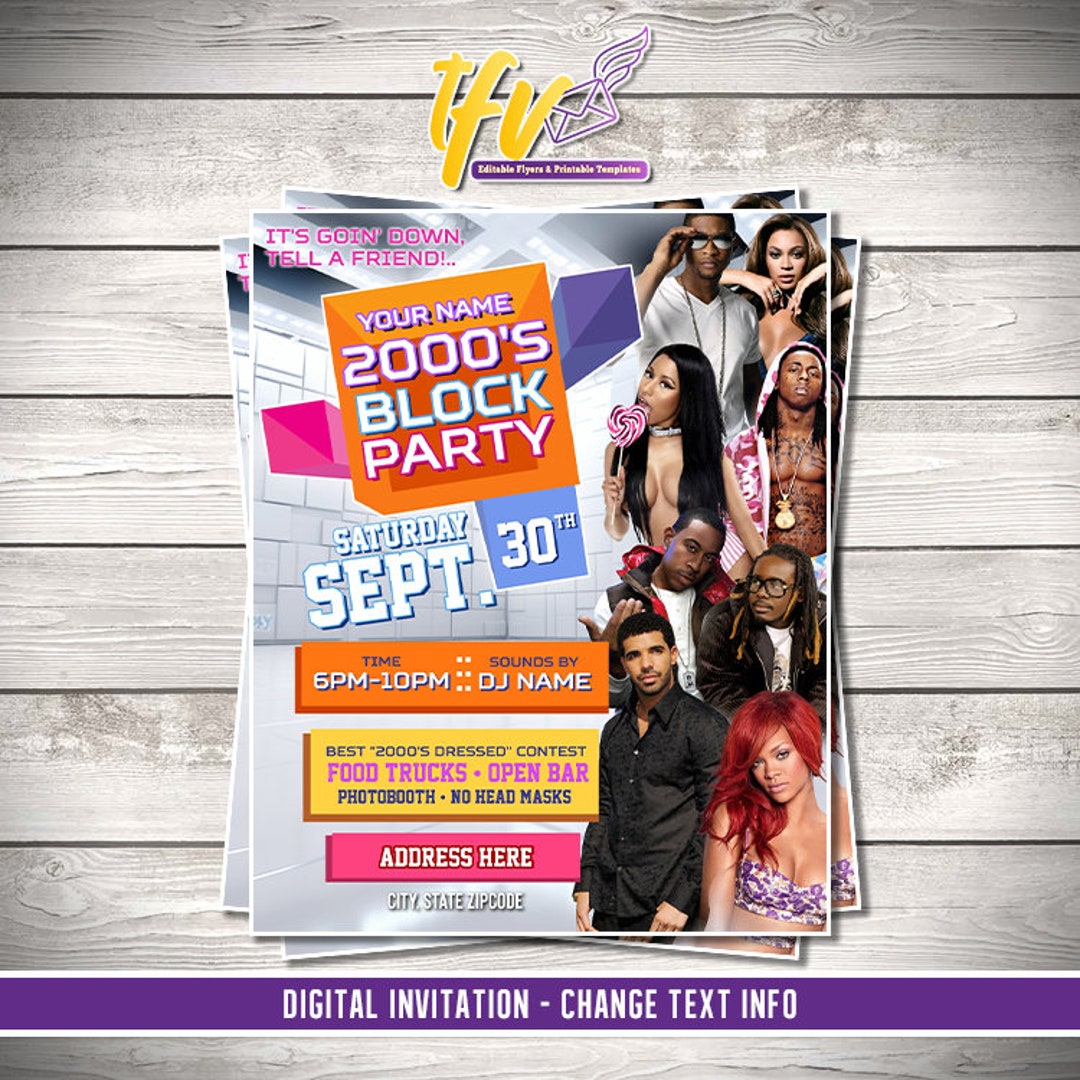 2000s Invitation, 2000s Birthday Invitation, Late 2000s Party, 106 ...