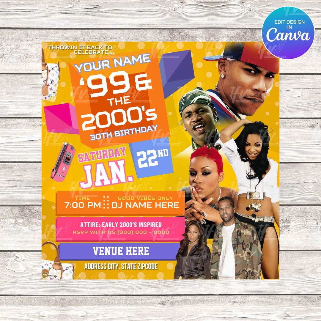 2000s Party Flyer, 2000s Birthday Flyer, 2000s Party Invitation, 2000s ...