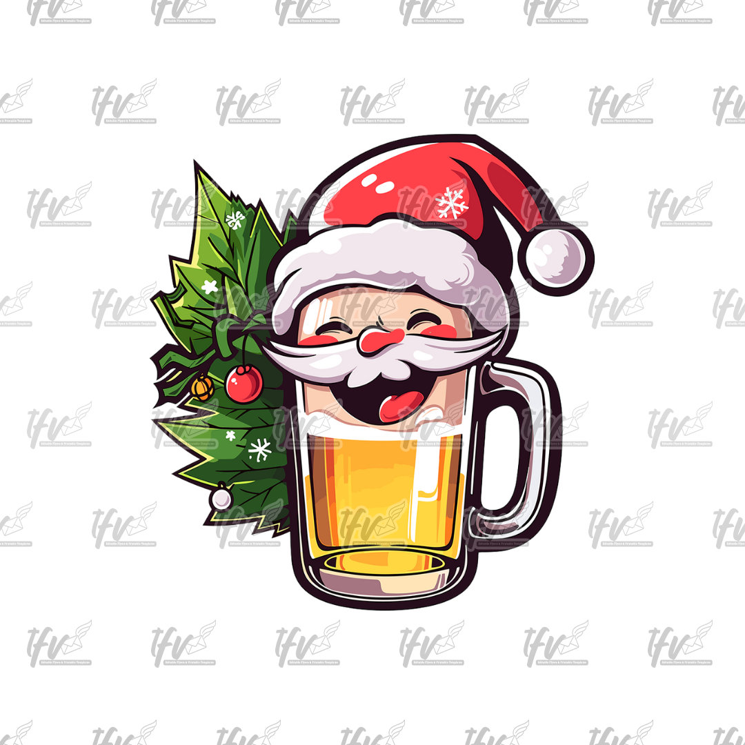 Santa Clipart, Santa Drinking Beer, Drunk Santa, Happy Santa, Santa ...