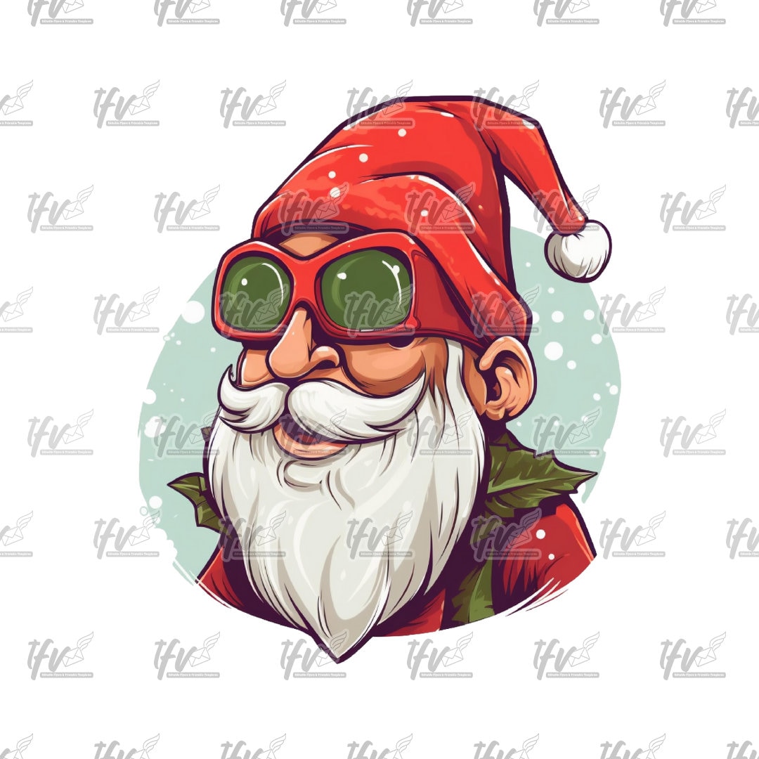 Cool Santa Clause, Christmas Clip Art, Santa PNG, Vector Art, Cartoon ...