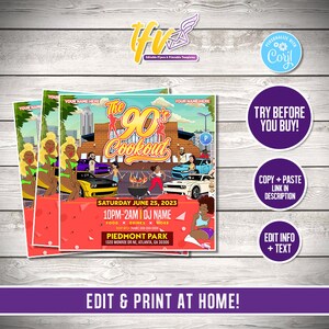 90s Cookout Flyer, 90s Cookout Party Flyer, 90s Cookout Invitation ...