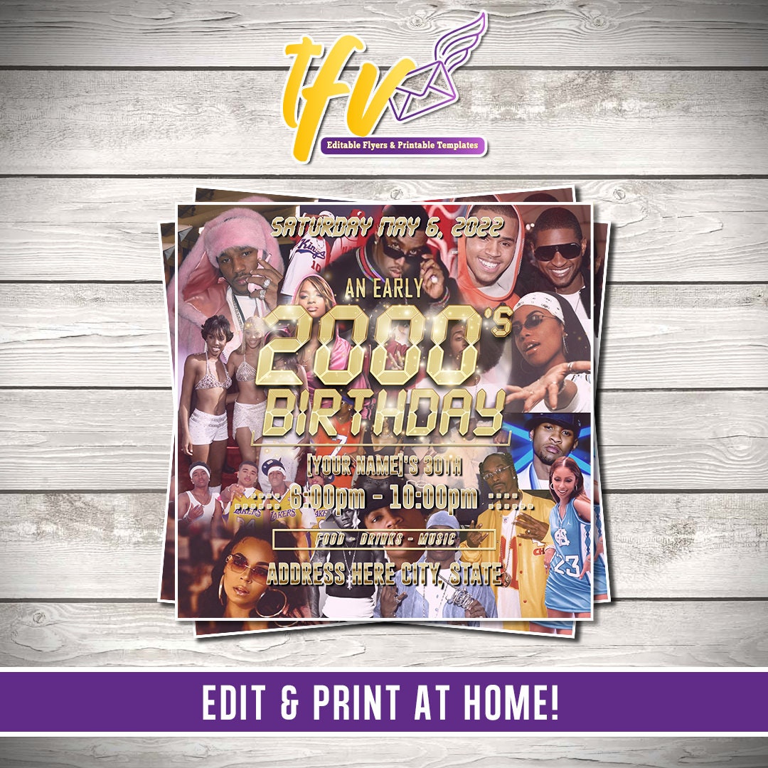 Digital Invitation an Early 2000s Editable Flyer, 90s 2000s Party ...