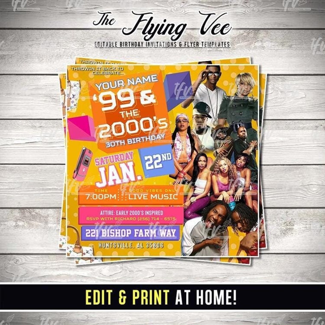 2000s Party Decorations, 2000s Party Invitation, 2000s Party Invite ...