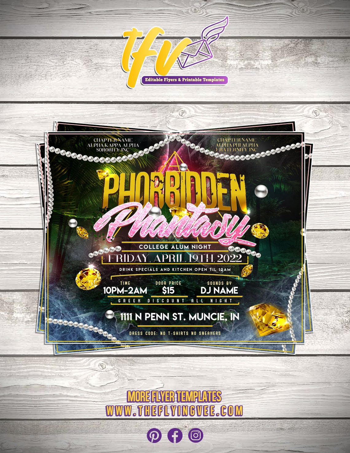 Digital Invitation Greek Party Flyer Alpha Kappa Alpha - Etsy