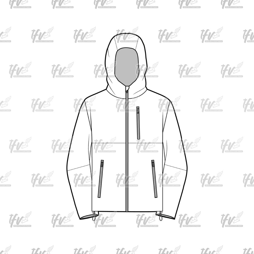 Rain Jacket Mockup, Athletic Mockup, Apparel Mockup, Vector ...