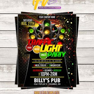 Traffic Light Party Invitation, Traffic Light Birthday Party Invitation ...