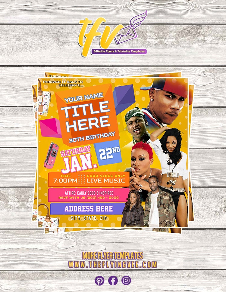 Digital Invitation 2000s Party Invitation 106 & Park Flyer - Etsy