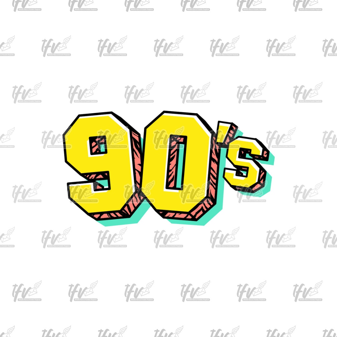 Retro 90s SVG, 90s Font, 90s Logo, Vintage 90s Png, I Love the 90s, We ...