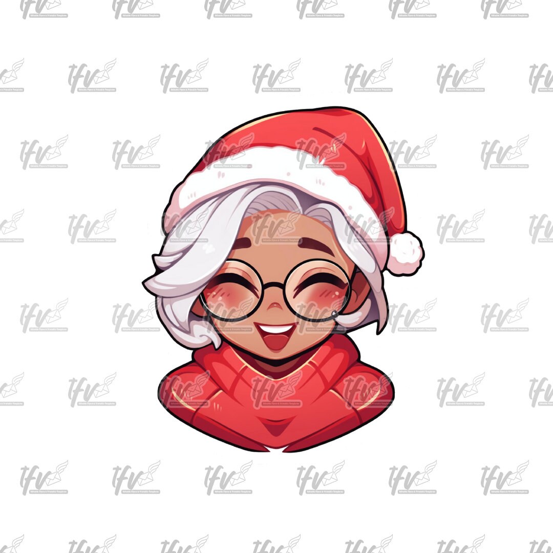 Black Mrs. Clause, Santa Clause PNG, Vector Art, Cartoon, Woman Clipart ...
