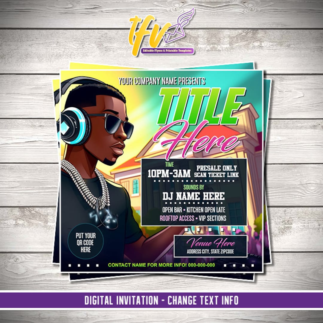 Hip Hop Party Invitation, College Party Invitation, HBCU Invitation ...