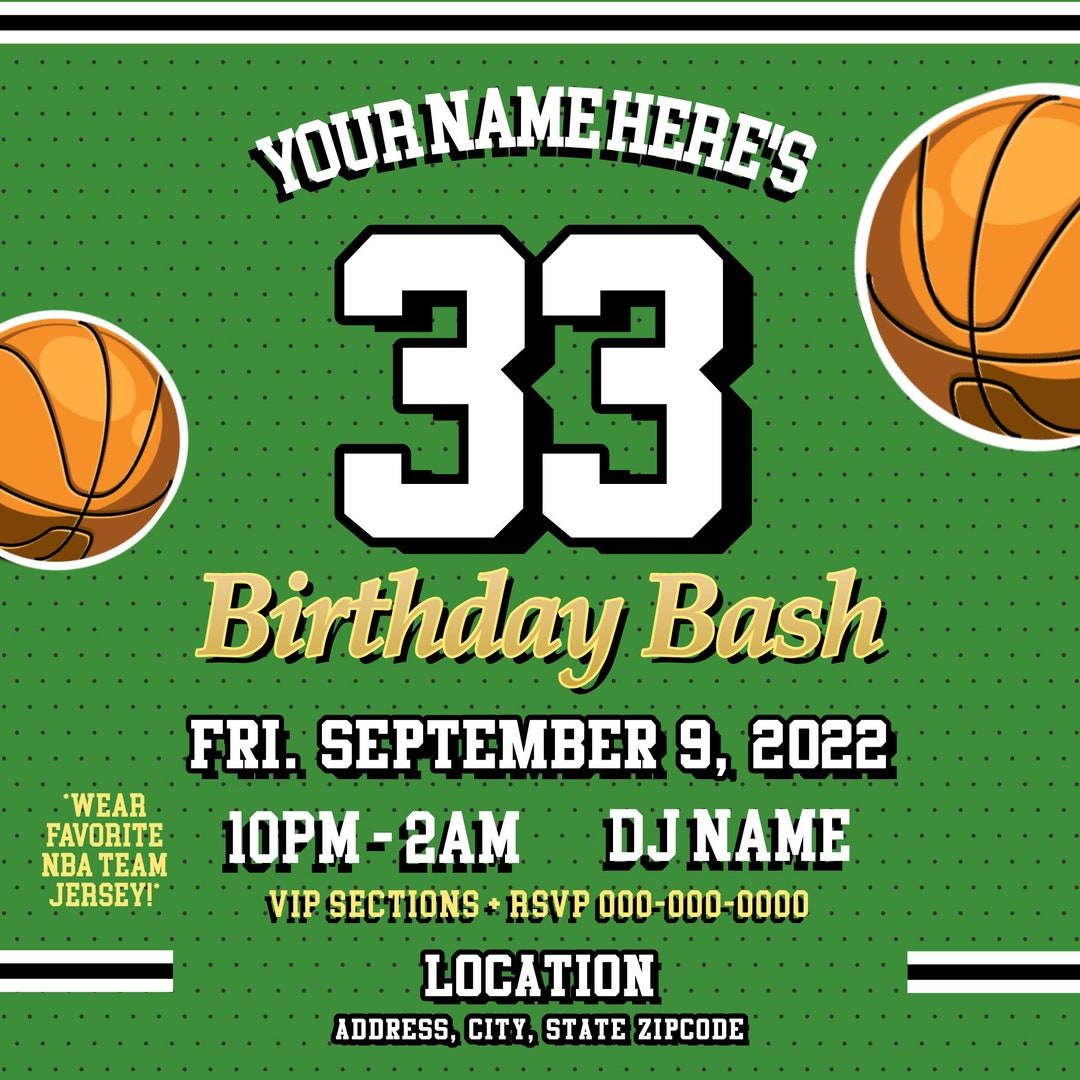 Digital Invitation - Boston Celtic Theme Birthday Invitation, Printable ...