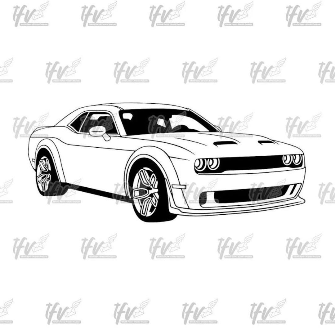 Challenger Svg, Challenger Png, Dodge Challenger, Cricut Art File, Art ...