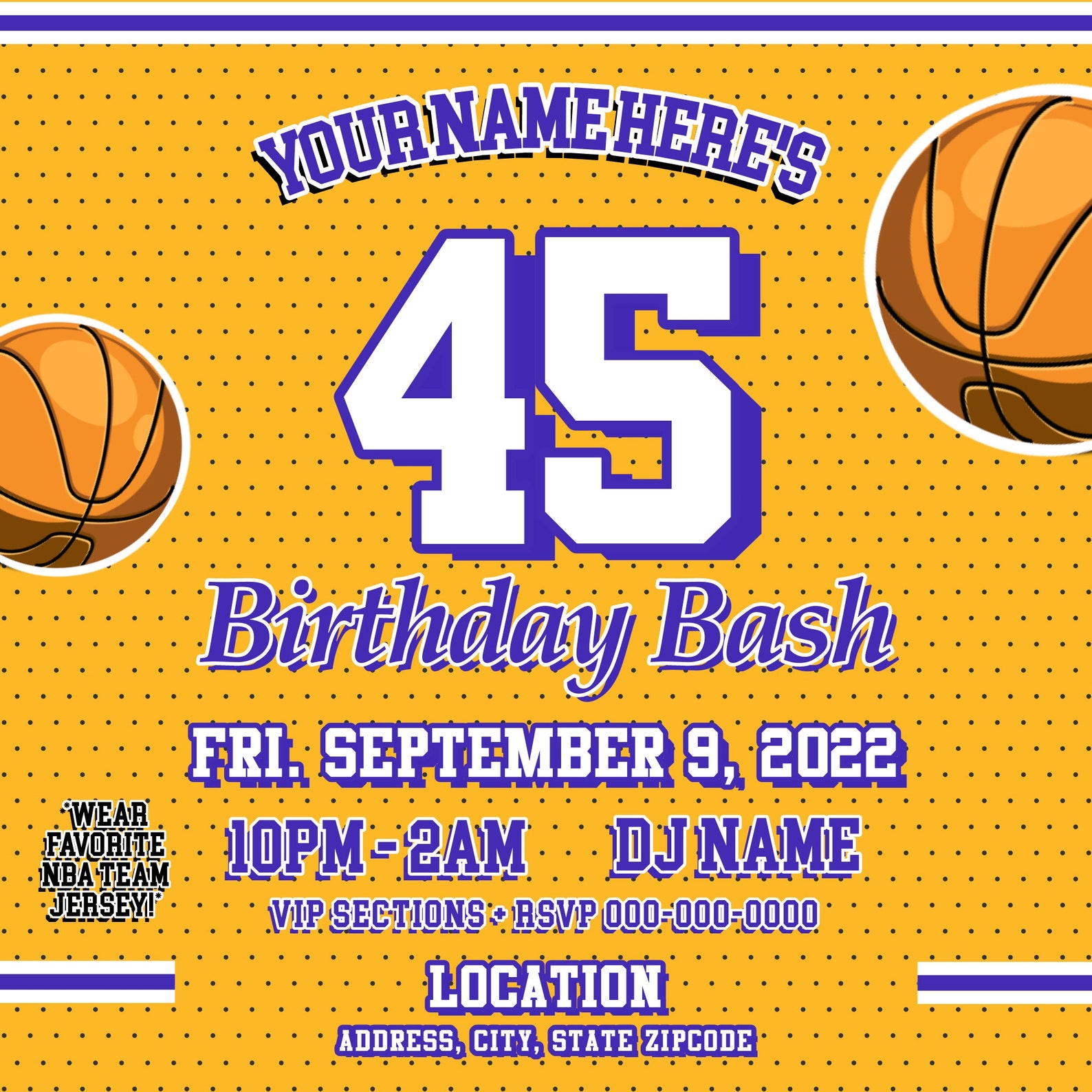 Digital Invitation Los Angeles Laker Theme Birthday - Etsy
