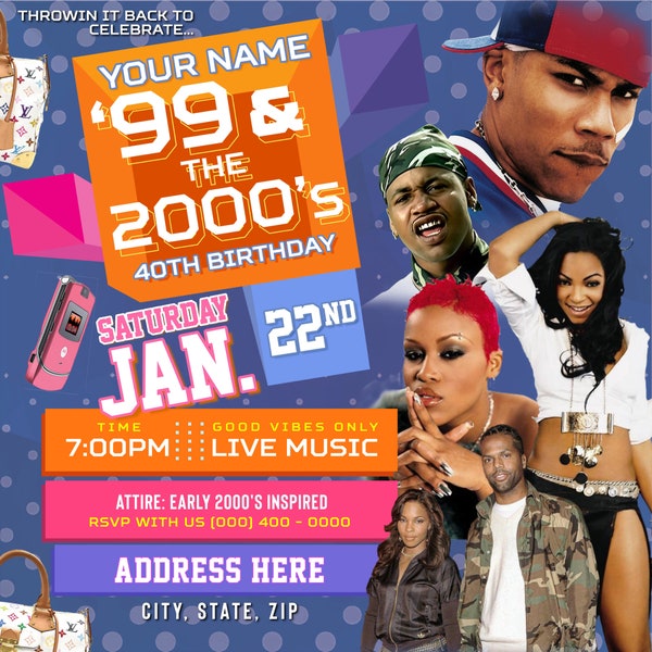 2000s Digital Download Invitation - Etsy