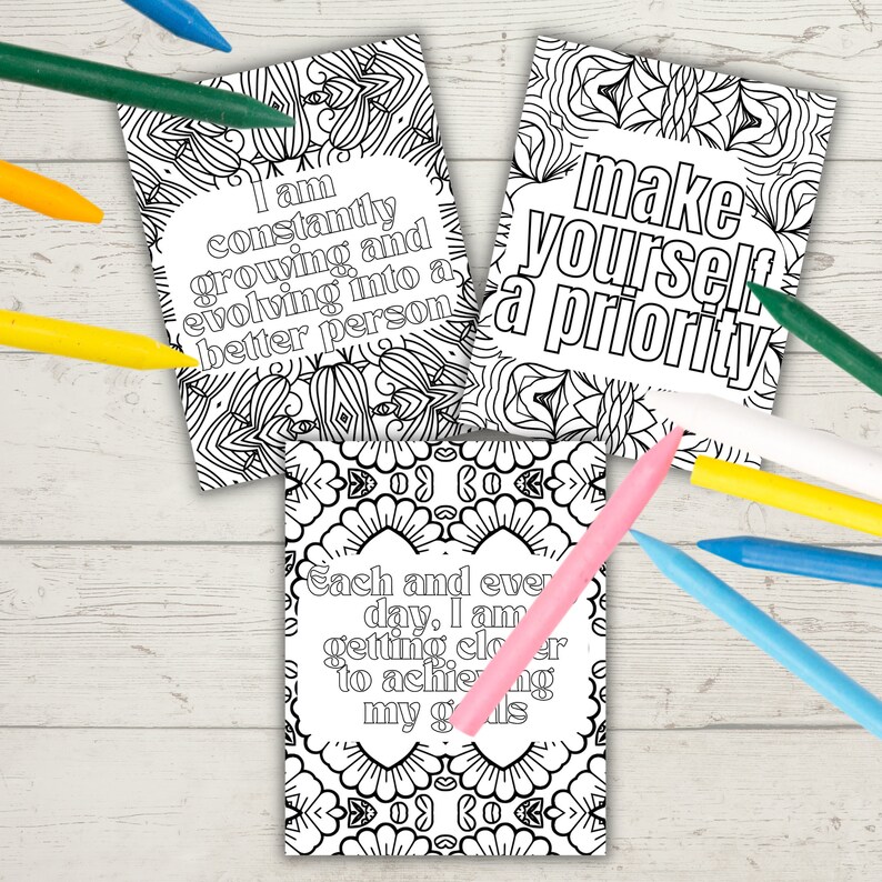 Self Care Coloring Pages for Adult Floral Mental Health - Etsy