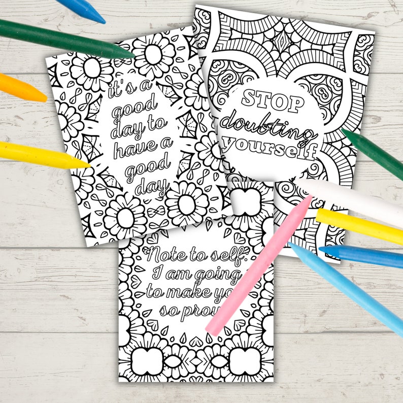 Self Care Coloring Pages for Adult Floral Mental Health - Etsy