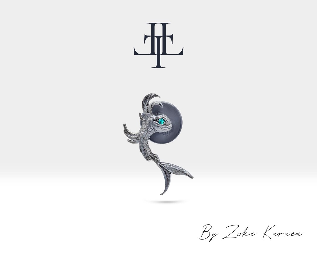 Sterling Silver Pisces Brooch Pin: Blue Diamond Zodiac Jewelry ...