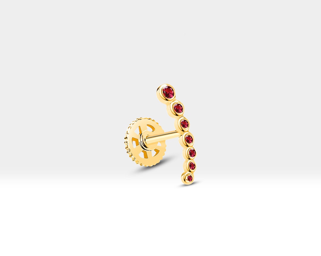 14K Gold Celtic Cartilage Piercing With Ruby: 16G Screw Back | LP00005R ...