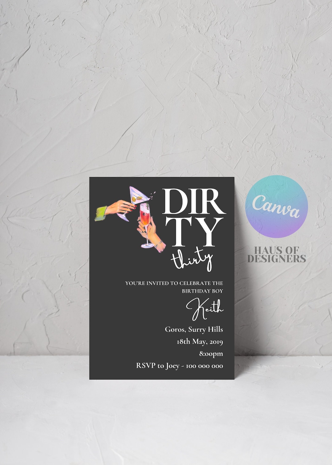 Dirty Thirty Invitation Customisable | Gen Z Invitation | Fully ...