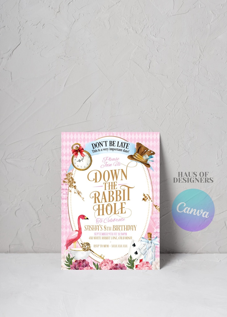 Mad Hatter Tea Party Birthday Invitation Customisable - Etsy