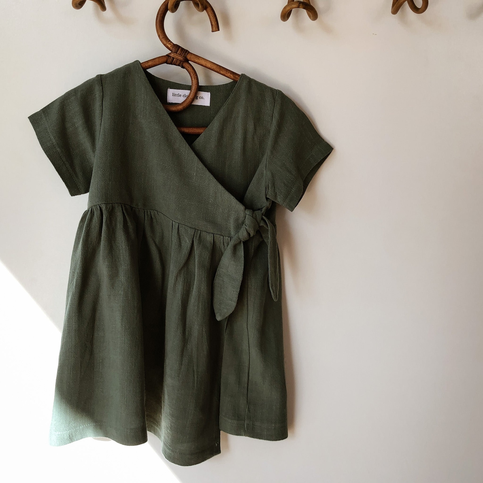 Girls Kids Short Sleeve Wrap Dress Sizes 1 - 7 Teal and Sage Flower ...