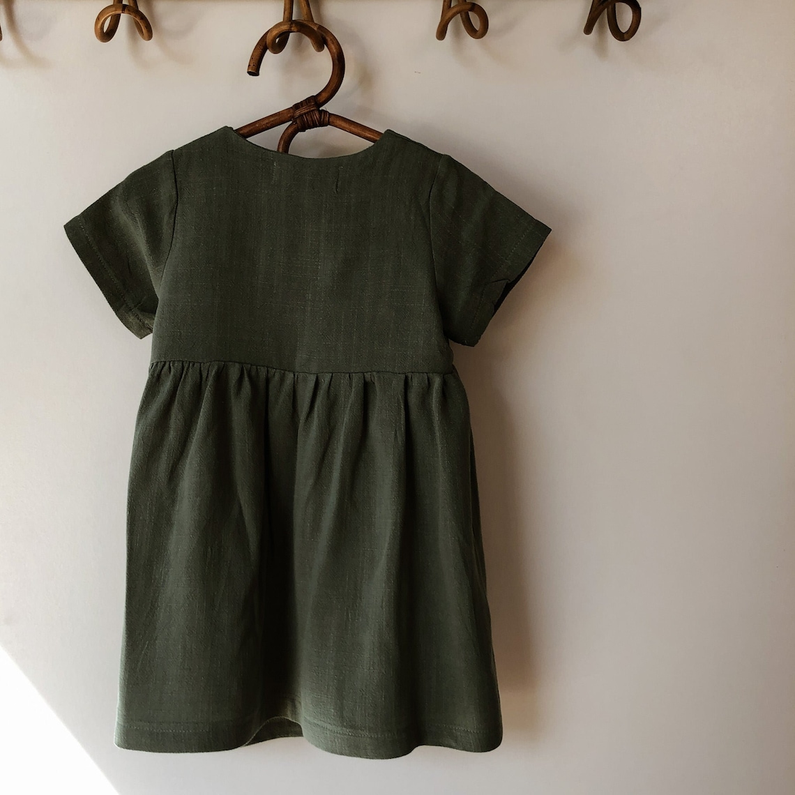 Girls Kids Short Sleeve Wrap Dress Sizes 1 - 7 Teal and Sage Flower ...