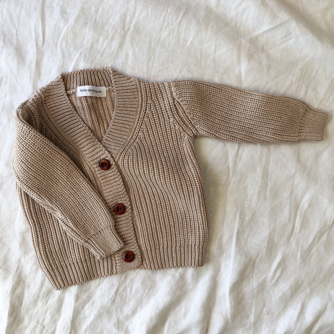 Chunky Rib Knit Cardigan in Oatmeal Marle - Etsy