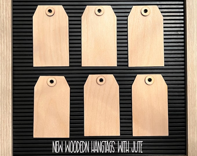 Set of Six Wooden Hangtags, Blank Wood Tag, Wood Gift Tag, Wooden Tags ...