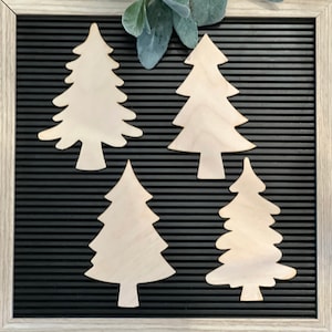 Wooden Tree Cutouts, Unfinished Wood Trees, Tree Wood Shapes, Wooden ...
