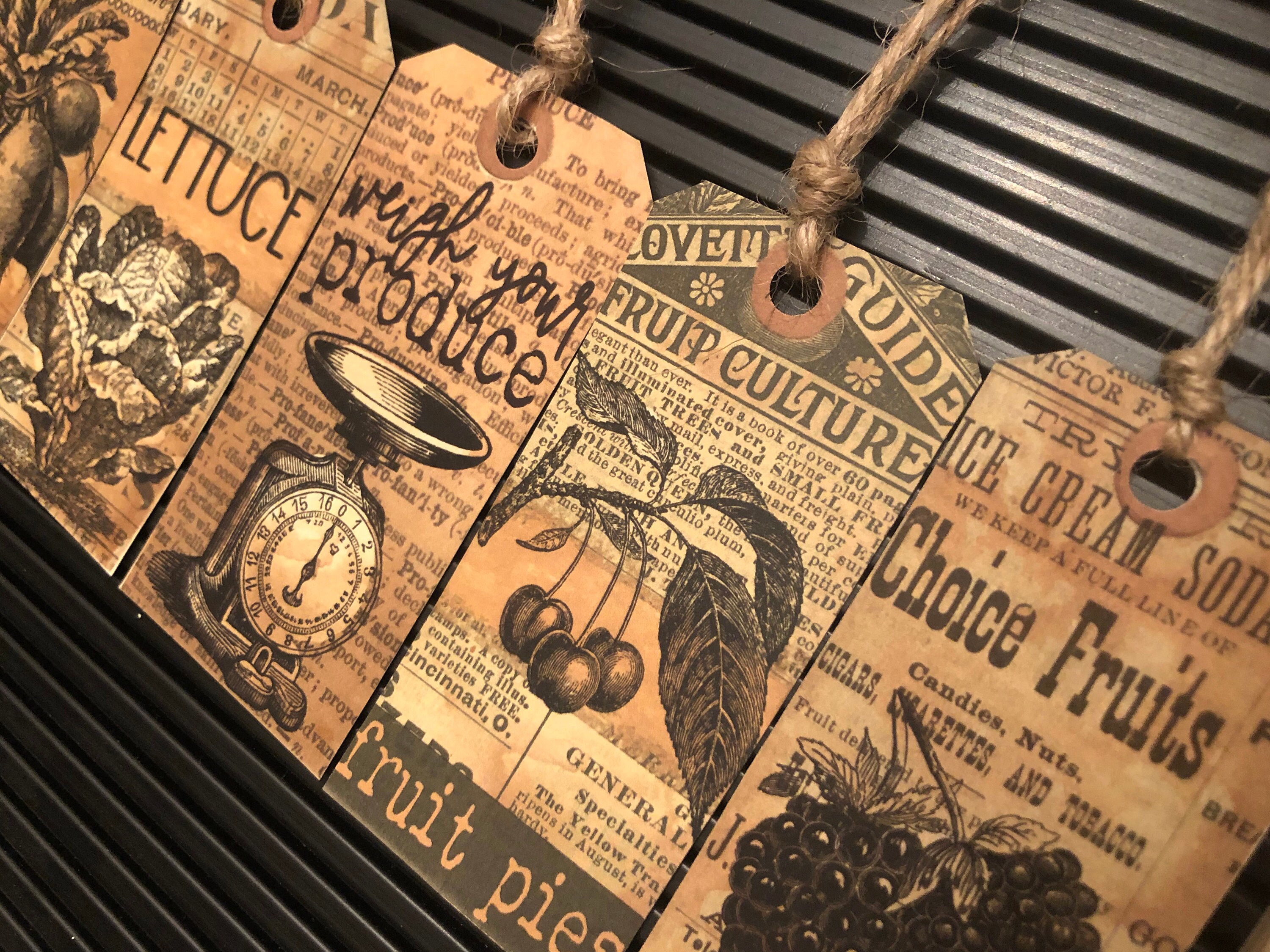 Instant Download - Vintage Tags- Fruit & Vegetable Hang Tags-digital ...