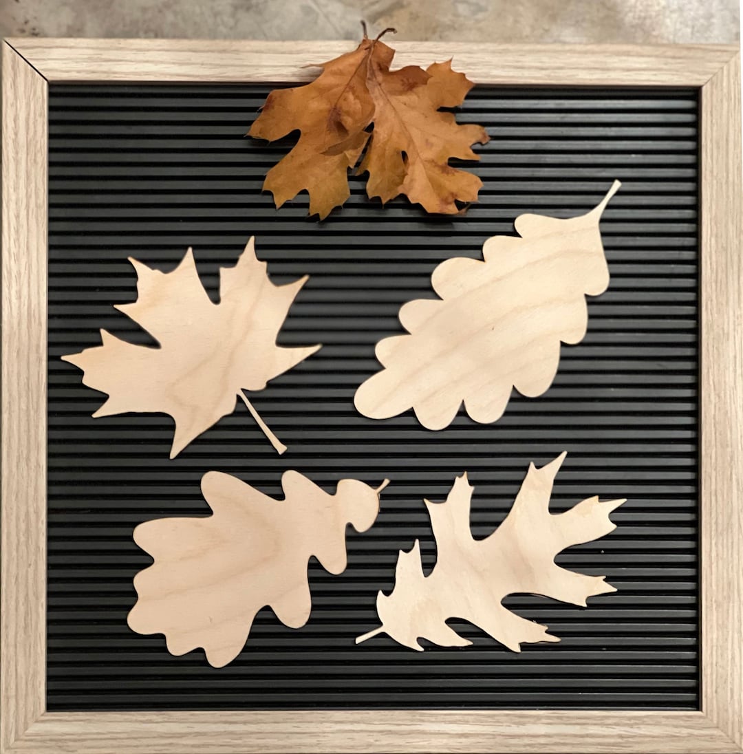 Wooden Leaves Cutouts, Unfinished Wood Leaves, Leaf Wood Shapes, Fall ...