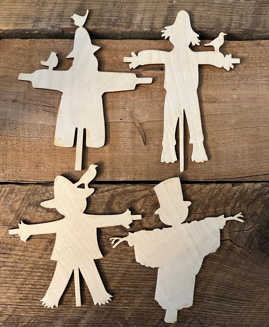 Scarecrow Cutouts, Unfinished Wood Scarecrow, Scarecrow Wood Crow ...