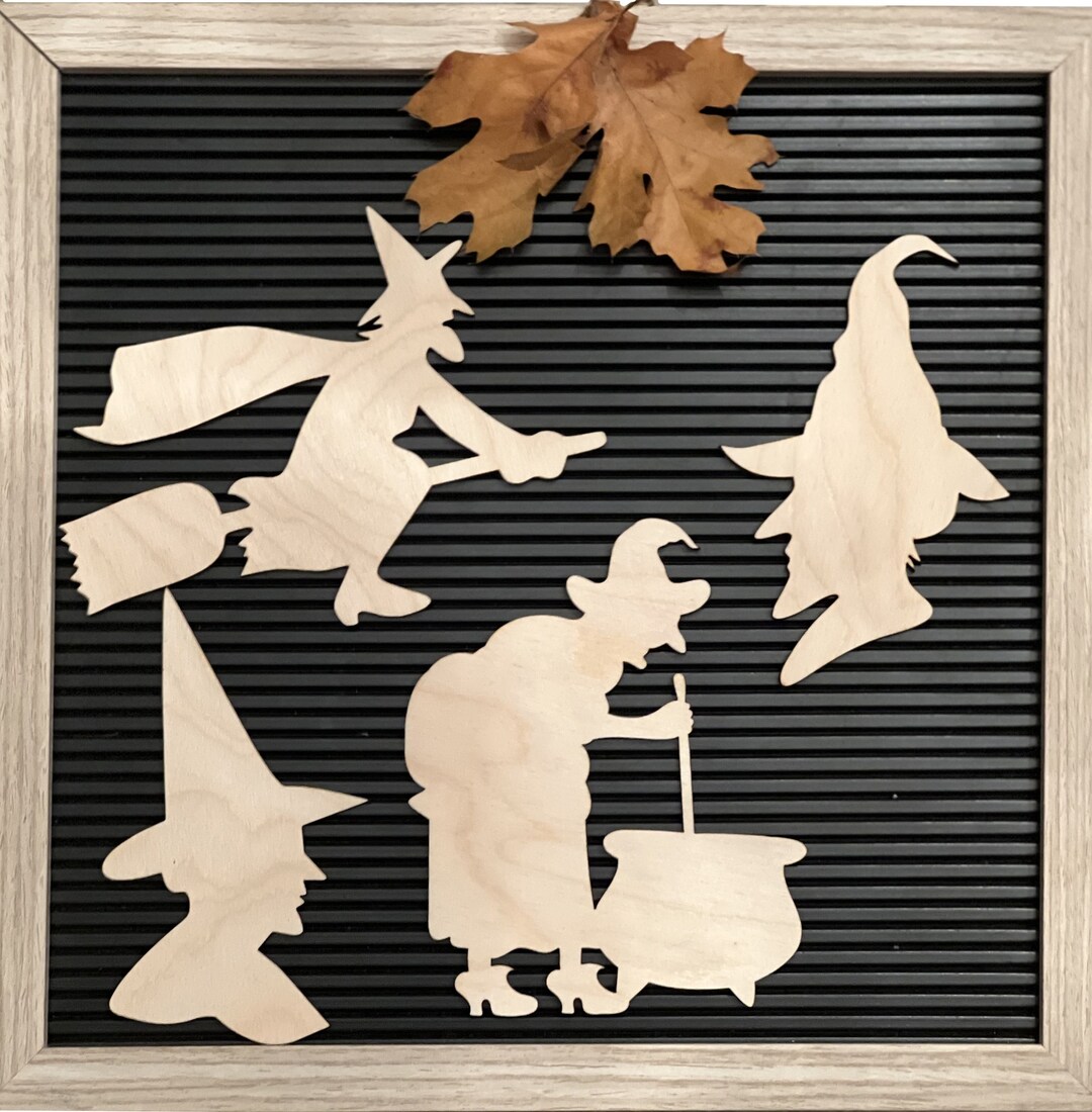 Wooden Witch Cutouts, Unfinished Wood Witches, Witch Wood Shapes ...