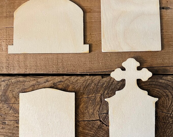 Tombstone Cutouts, Wooden Tombstones, Wooden Grave Markers, Cutout ...