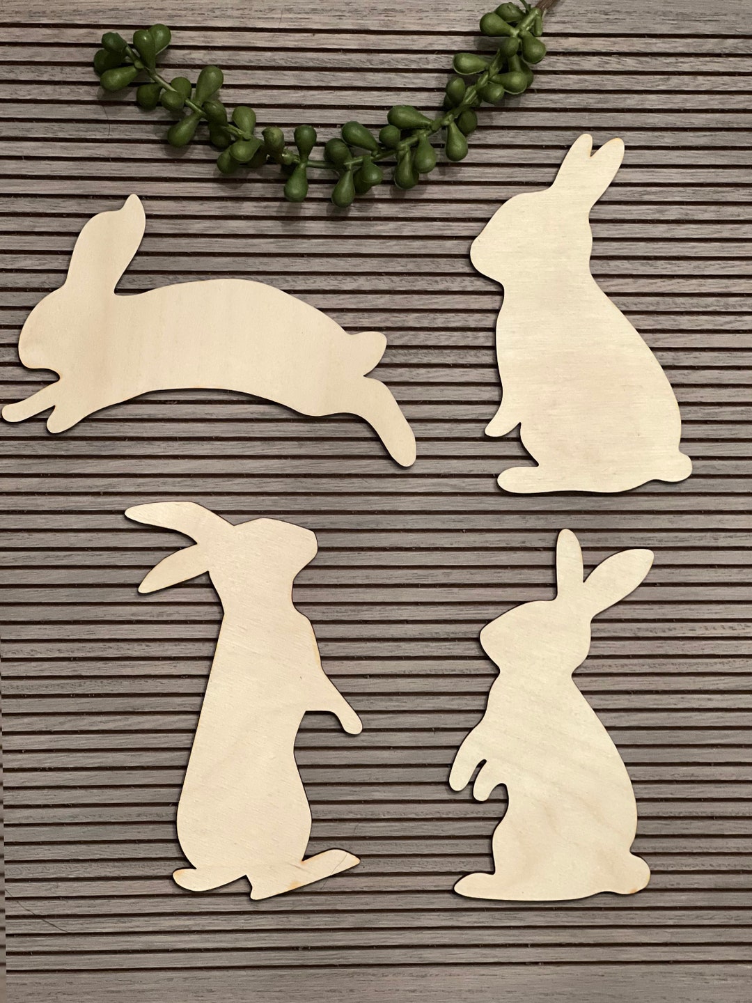 Wooden Easter Rabbits Cutouts, Unfinished Wood Bunnies, Rabbit Wood ...
