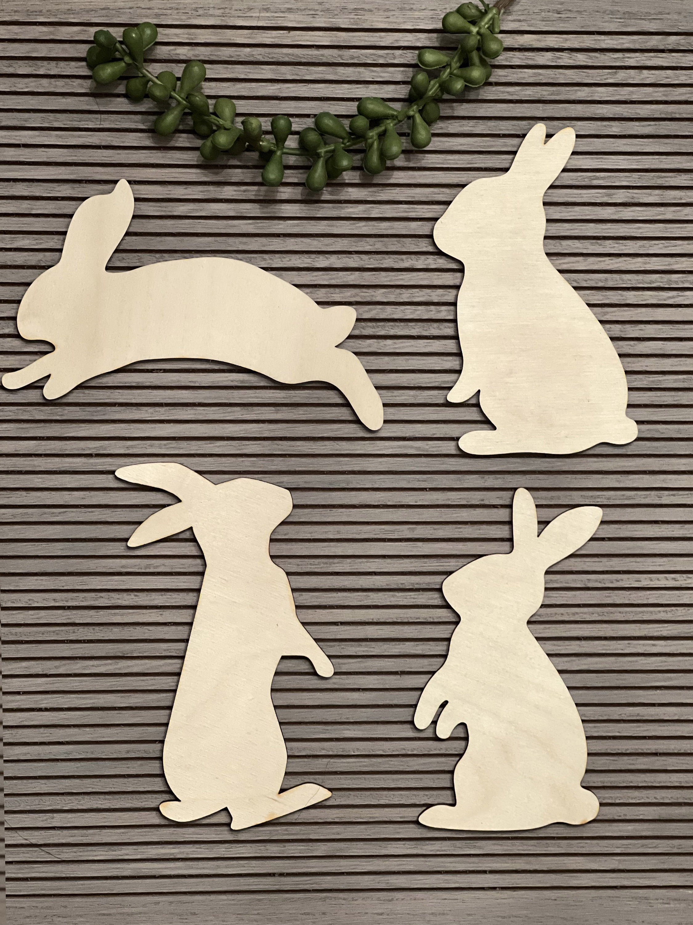 Wooden Easter Rabbits Cutouts, Unfinished Wood Bunnies, Rabbit Wood ...